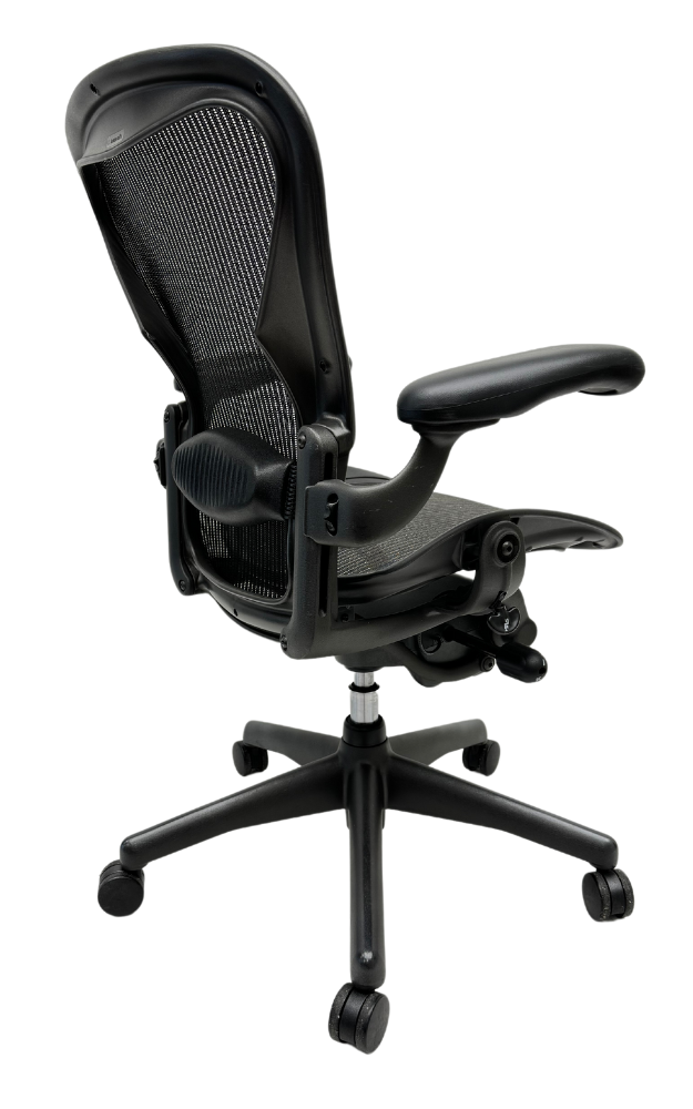 Refurbished bureaustoel Herman Miller Aeron B in antraciet
